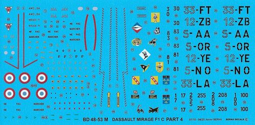 Berna Decals 48053M Dassault Mirage F1 C Part 4
