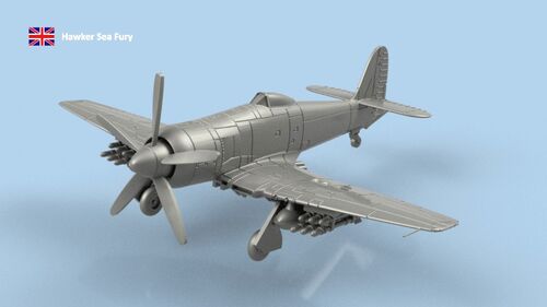L'Arsenal 2.0 3D200518 Hawker Sea Fury unfolded wings - 3D printing (1 plane)