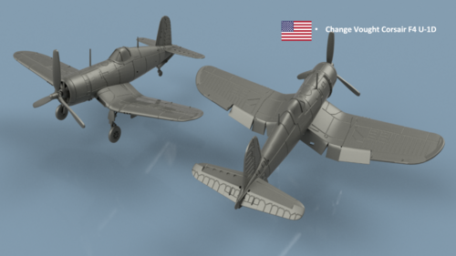L'Arsenal 2.0 3D200313 Vought Corsair F4 U-1D unfolded wings - 3D printing (1 plane)