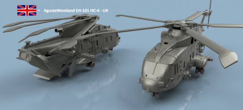 L'Arsenal 2.0 3D200274PL AgustaWestland EH-101 HC-4 Merlin UK folded blades - 3D printing (1 helicopter)
