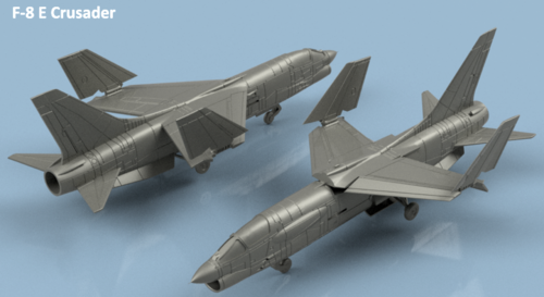 L'Arsenal 2.0 3D200087 Vought F-8 E Crusader Marine Nationale folded wings - 3D printing (1 plane)