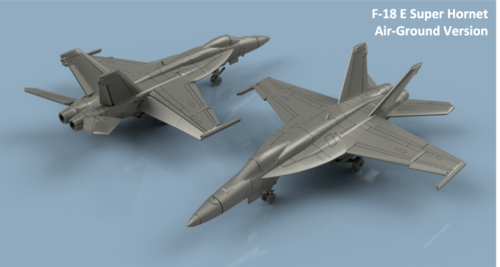 L'Arsenal 2.0 3D200128 Boeing F-18 E Super Hornet - ground attack configuration unfolded wings - 3D printing (1 plane)