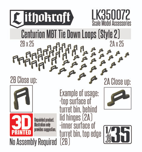 Lithokraft Range 350072 Centurion MBT Tie Down Loops (Style 2)