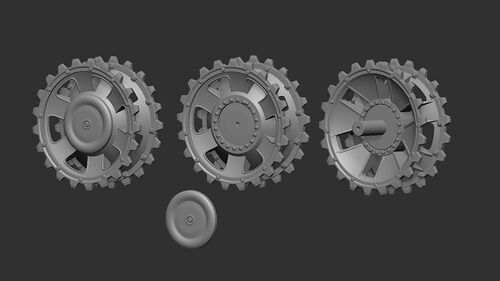 Firma49 T054-16 Drive Sprockets For Pz.III / Sturmgeschütz III (2pcs)