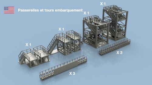 L'Arsenal 2.0 3D100579 US Navy Boarding Bridges and Towers - 3D Printing (6+4 pcs)