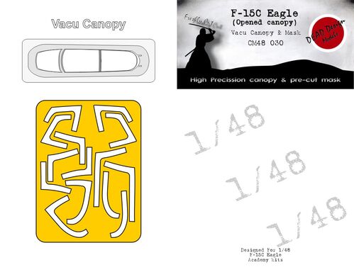 DEAD Design Models CM48030 McDonnell Douglas F-15 C Eagle - Vacu Canopy & Mask opened