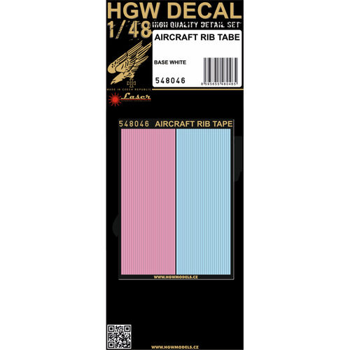 HGW Models 548046 Aircraft Rib Tapes - Base White