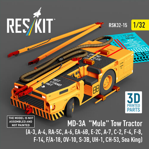 RES/KIT K32-0015 MD-3A 'Mule' Tow Tractor (A-3, A-4, RA-5C, A-6, EA-6B, E-2C, A-7, C-2, F-4, F-8, F-14, F/A-18, OV-10, S-3B, UH-1, CH-53, Sea King) (3D Printed Model Kit)