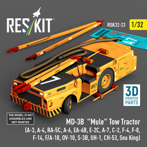 RES/KIT K32-0023 MD-3B 'Mule' Tow Tractor (A-3, A-4, RA-5C, A-6, EA-6B, E-2C, A-7, C-2, F-4, F-8, F-14, F/A-18, OV-10, S-3B, UH-1, CH-53, Sea King) (3D Printed Model Kit)