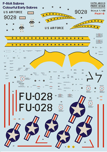 Print Scale 48-313 North American F-86 A - Colorful Early Sabres / The Complete Set 1,5 Leaf (Part 6)