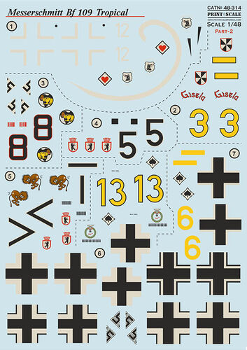 Print Scale 48-314 Messerschmitt Bf-109 - Tropical Part 2