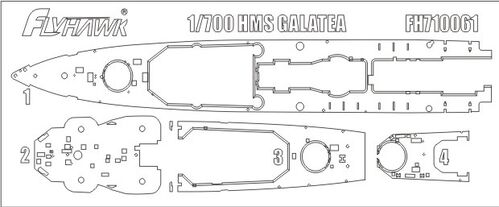 Flyhawk 710061 HMS Galatea Deck Sheet (for Flyhawk FH1158)
