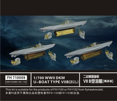 Flyhawk 710009 German U-Boat Type VII B - 2 Kits in the box (for Flyhawk FH1100 & FH1102)