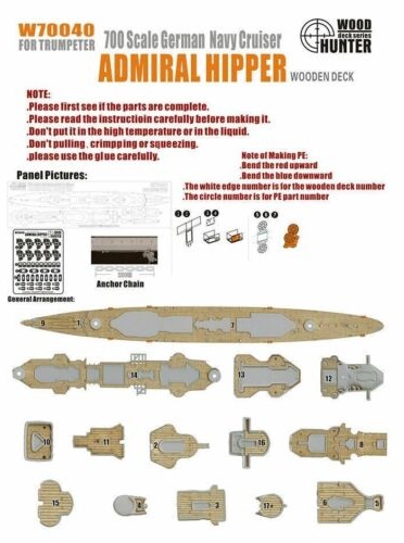 Flyhawk W70040 WWII German Heavy Cruiser Admiral Hipper (for Trumpeter 05775 / 05776)