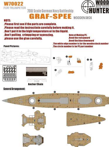 Flyhawk W70022 WWII German Panzerschiff Graf Spee 1939 (for Trumpeter 05774)