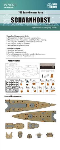 Flyhawk W70020 WWII German Battlecruiser Scharnhorst (for Tamiya 77518)