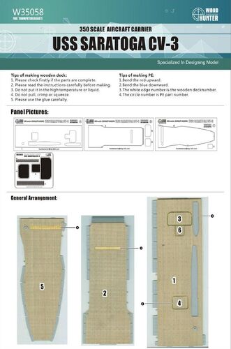 Flyhawk W35058 WW II Aircraft Carrier USS Saratog CV-3 (for Trumpeter 05607)
