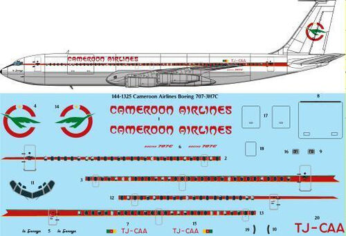26 Decals 441325 Boeing 707-3H7C - Cameroon Airlines Decals