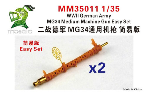 Mosaic Model MM35011 German WWII Army MG34 Medium Machine Gun Easy Set 1