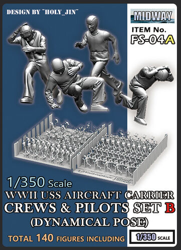 Tori Factory FS-r04A US WWII Navy Aircraft Carrier Crews & Pilots (Dynamic Pose) - Renewaled (140 figures)