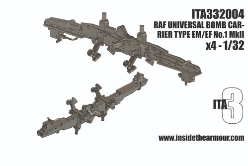 Inside the Armour ITA332004 RAF Universal Bomb Rack Type EM/EF No.1 Mk.II (4 pcs)