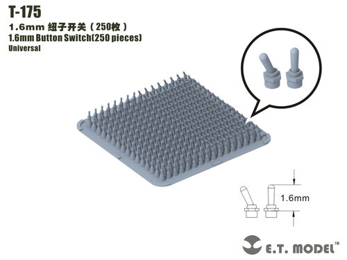ET Model T-175 1.6 mm Button Switch Universal Set (250 pcs)