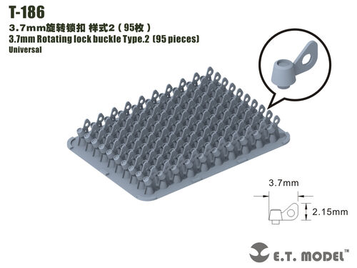 ET Model T-186 3.7 mm Rotating Lock Buckle Type 2 Universal Set (95 pcs)