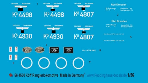 Peddinghaus-Decals 4530 Köff Small Dieselengine Decals