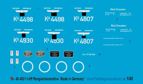 Peddinghaus-Decals 4531 Köff Small Dieselengine Decals