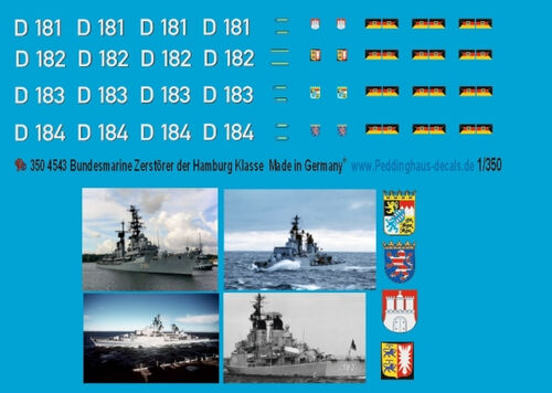 Peddinghaus-Decals 4543 German Modern Bundesmarine Hamburg Class Destroyer Decals