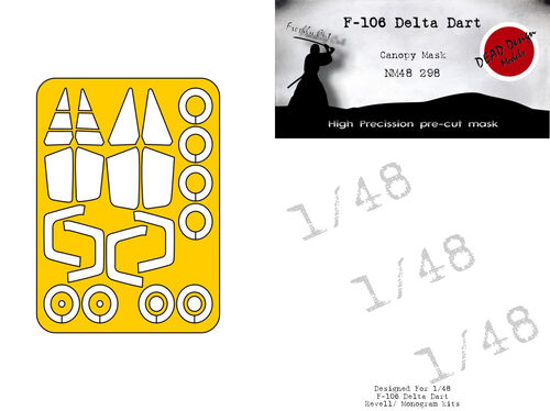 DEAD Design Models NM48298 F-106 Delta Dart Canopy Mask (For Revell/Monogram Kits)