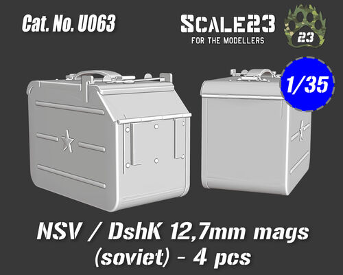 Scale23 35-U063 NSV / DshK 12,7mm Mags (Soviet) - 4pcs