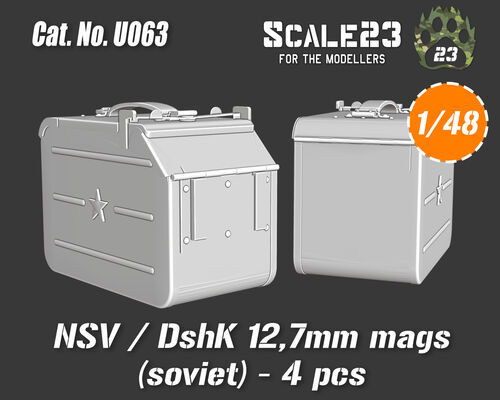 Scale23 48-U063 NSV / DshK 12,7mm Mags (Soviet) - 4pcs