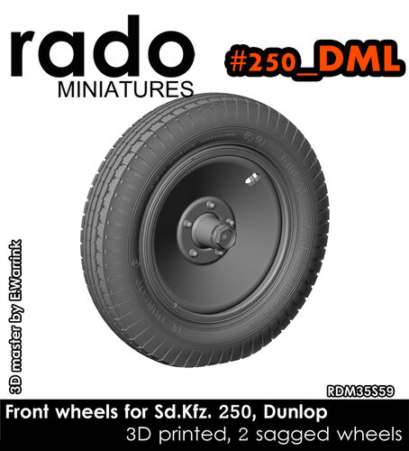 Rado Miniatures 35S59 Front wheels for Sd.Kfz. 250, Dunlop (for Dragon kits)