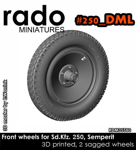 Rado Miniatures 35S60 Front wheels for Sd.Kfz. 250, Semperit (for Dragon kits)