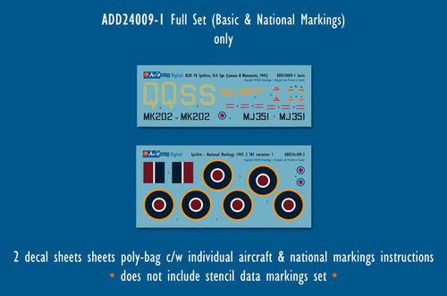 Aviaeology ADD24009-1 Supermarine Spitfire FR Mk.IXC - MJ351 & MK202 of 414 Squadron, 39 Wing RCAF (Full Set)