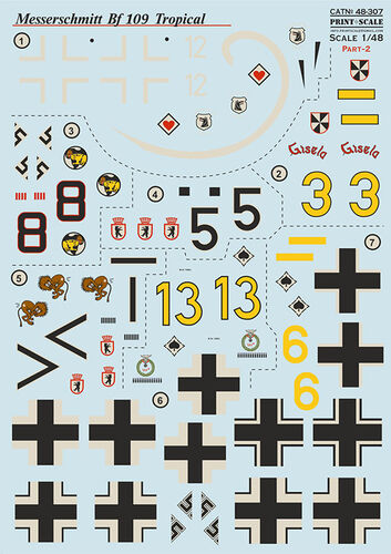Print Scale 48-307 Messerschmitt Bf-109 Tropical Part 2