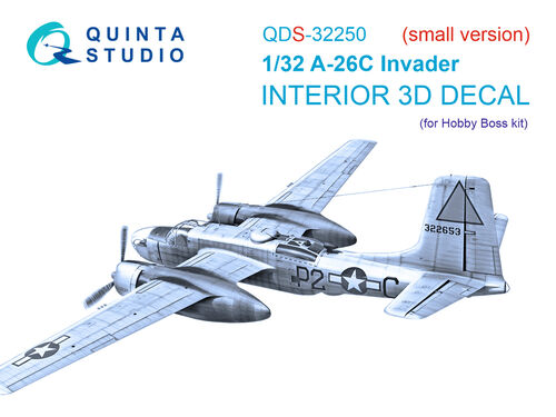 Quinta Studio QDS32250 Douglas A-26 C Invader - 3D-Printed & Coloured Interior on Decal Paper (for Hobby Boss Kits / Small Version)