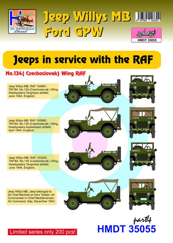 H-Model Decals T35055 Willys Jeep MB /US Ford GPW - RAF Jeeps Part 4 (No.134 Czechoslovak Wing)