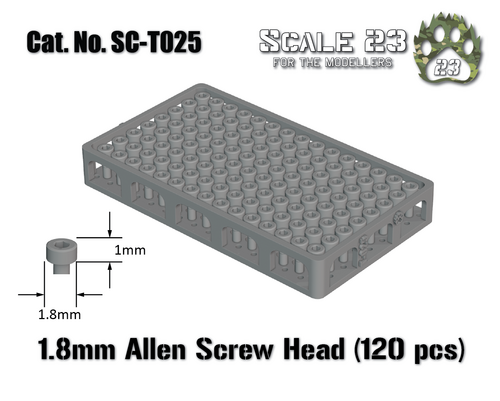 Scale23 SC-T025 1.8mm Allen Screw Head (120 pcs)