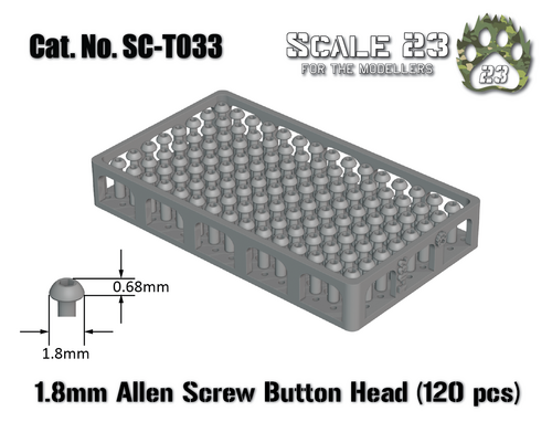 Scale23 SC-T033 1.8mm Allen Screw Button Head (120 pcs)