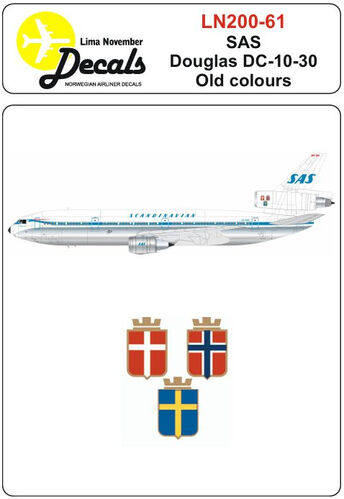 Lima November Decals 200-61 Douglas DC-10-30 - SAS Old Colours
