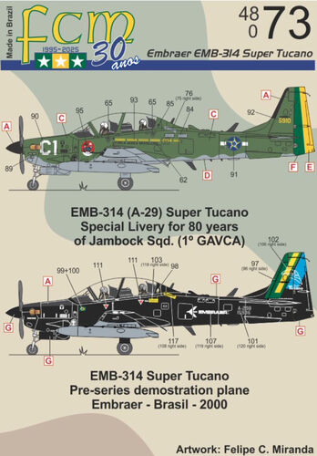 FCM 48073 Super Tucano (Jambock Sqd. 80 years and Demonstrator Black Tucano)