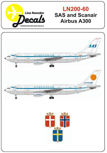 Lima November Decals 200-60 Airbus A300 - SAS and Scanair