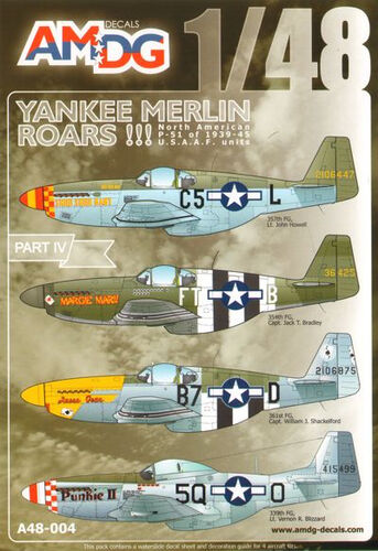 AMDG Decals A48004 Yankee Merlin Roar! North American P-51 Mustangs of 1939-45 USAAF Units Part 4