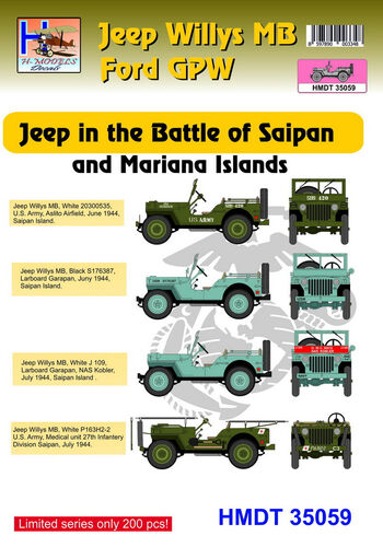 H-Model Decals T35059 Willys Jeep MB / US Ford GPW - Saipan and Mariana Islands (1944)