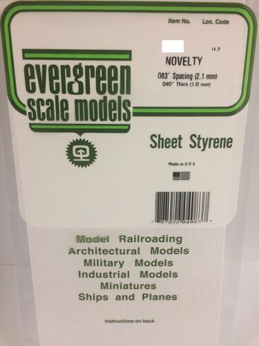 Evergreen 14083 1,0 mm Polystyrene Sheet (30 x 60 cm) Novelty Siding 2,10 mm (1 pce)