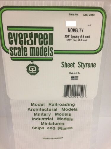 Evergreen 14150 1,0 mm Polystyrene Sheet (30 x 60 cm) Novelty Siding 3,80 mm (1 pce)