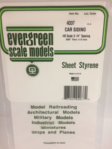 Evergreen 04037 1,00 mm Polystyrene Sheet Car Siding (15 x 30 cm)