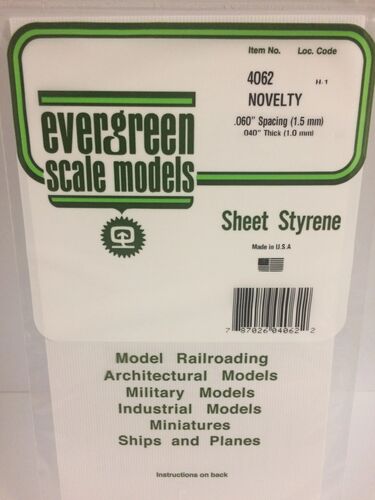 Evergreen 04062 1,00 mm Polystyrene Sheet Novelty Siding 1,50 mm (15 x 30 cm)